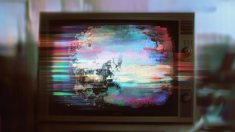 Retro Television Static Screen Glitch Abstract Background Stock ...