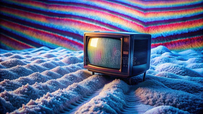 Retro Television on a Textured Surface with Vibrant Background ...