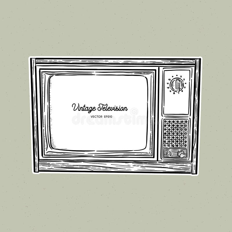 Retro Television, TV Old Style Sketch Vector Stock Vector ...