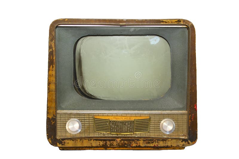Old TV with a Broken Screen Stock Image - Image of isolated, television ...