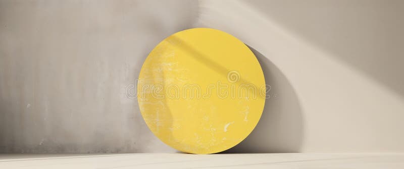 Retro Template Circle Shape Yellow Color Vintage Noise Effect Stock ...