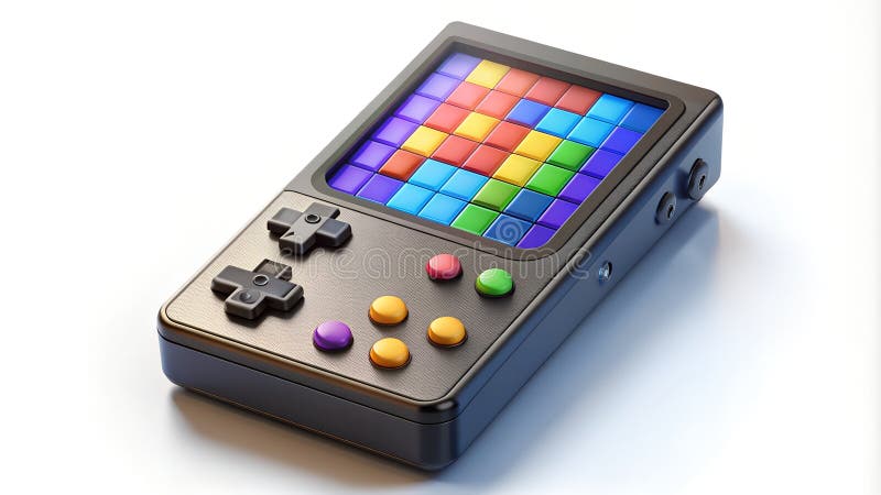 Retro Tetris Game Handheld Console Stock Illustration - Illustration of ...