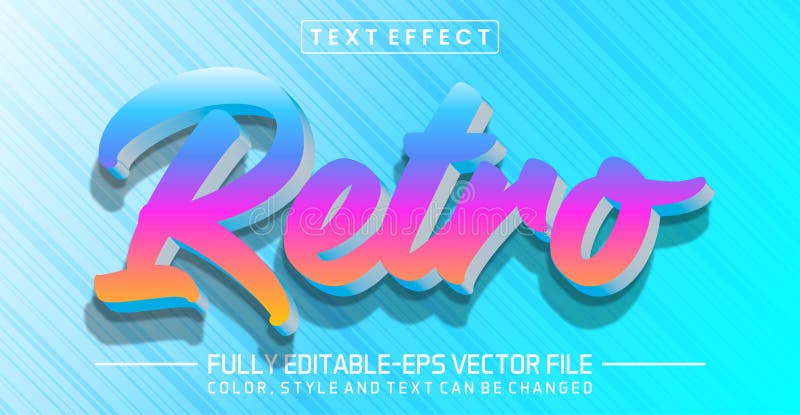 Retro Text Editable Style Effect Stock Vector - Illustration of word ...