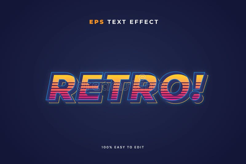 Retro text effect stock illustration. Illustration of alphabet - 194858107