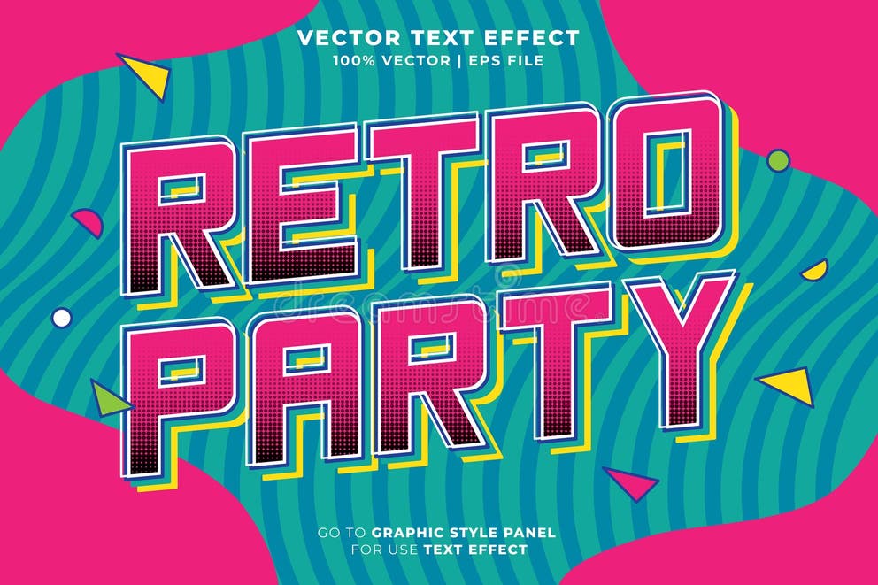 Editable Retro Party Text Effect 3d Cartoon Style. Editable Text Effect ...