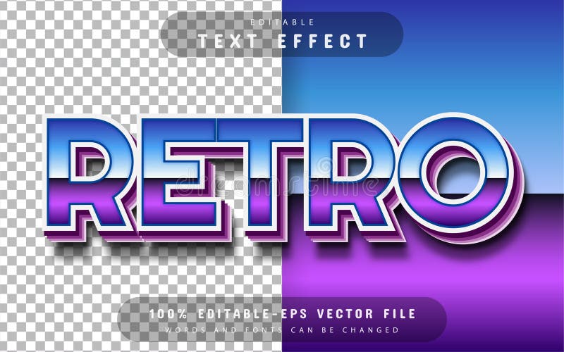 Retro text effect editable stock vector. Illustration of sign - 256143224