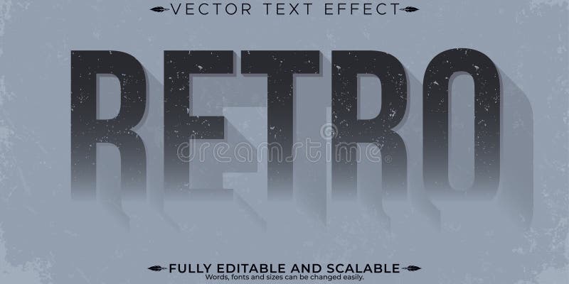 Retro Text Effect, Editable Vintage and 80s Text Style Stock Vector ...