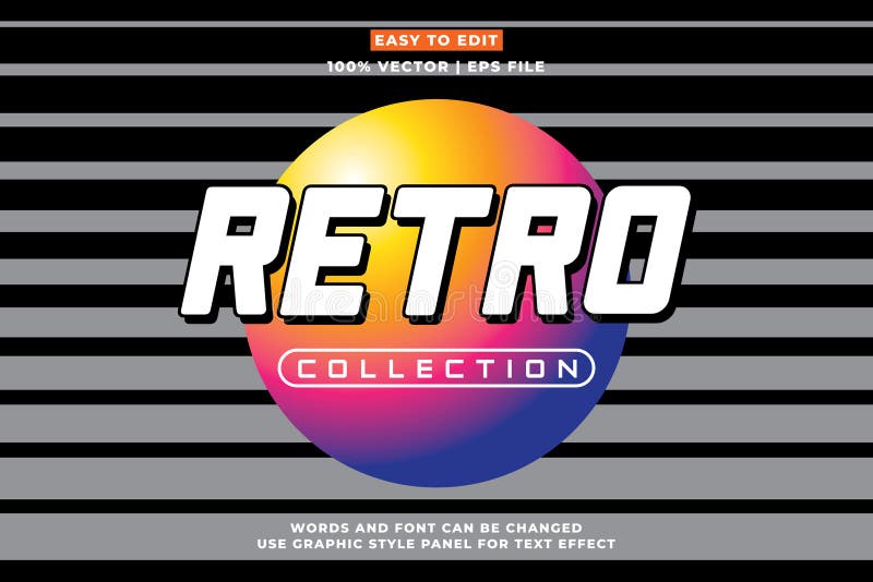 Retro Editable Text Effect Style. Retro Vintage Nostalgic Vibes 3d ...