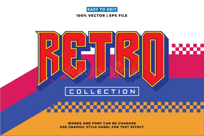 Retro Editable Text Effect Style. Retro Vintage Nostalgic Vibes 3d ...
