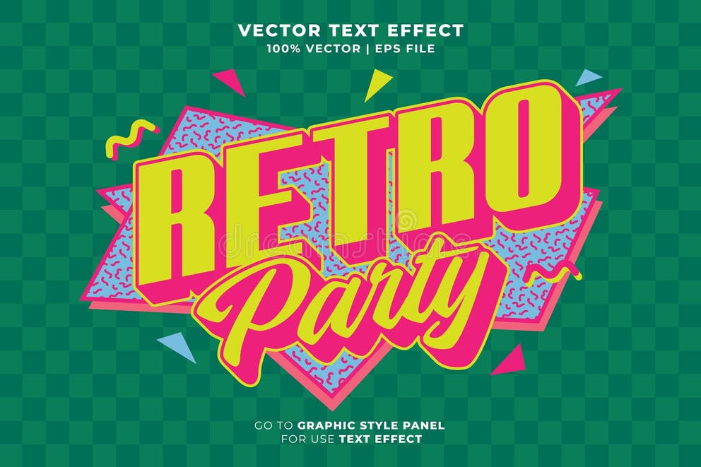 Retro Party Editable Text Effect 3d Cartoon Template Style Premium ...