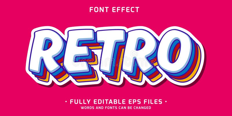 Retro Text Effect in Multiple Color and Layer Stock Vector ...