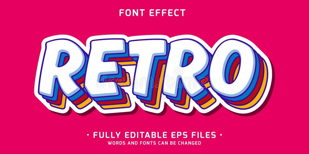 Retro Text Effect in Multiple Color and Layer Stock Vector ...