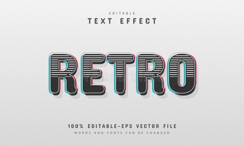 Retro Text Effect with Stripes Stock Vector - Illustration of sign ...