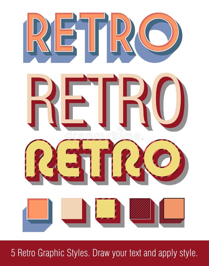 Retro text effect stock illustration. Illustration of alphabet - 194858107