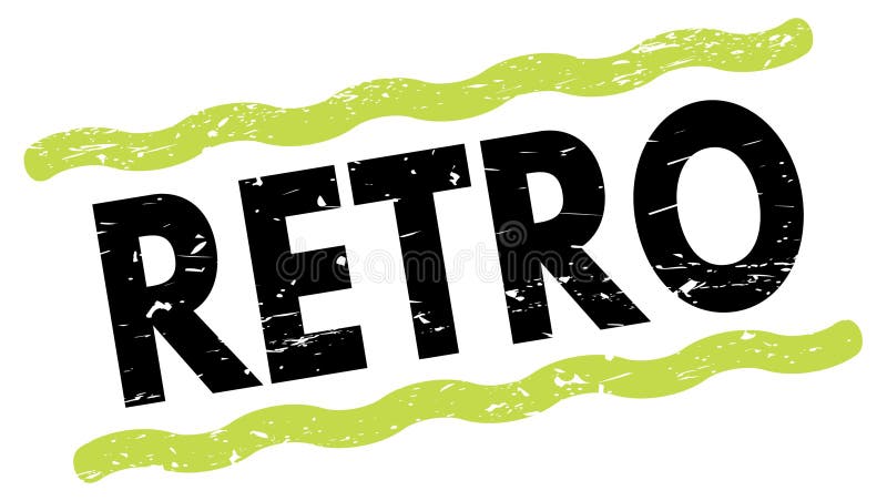 RETRO Text on Green-black Lines Stamp Sign Stock Illustration ...