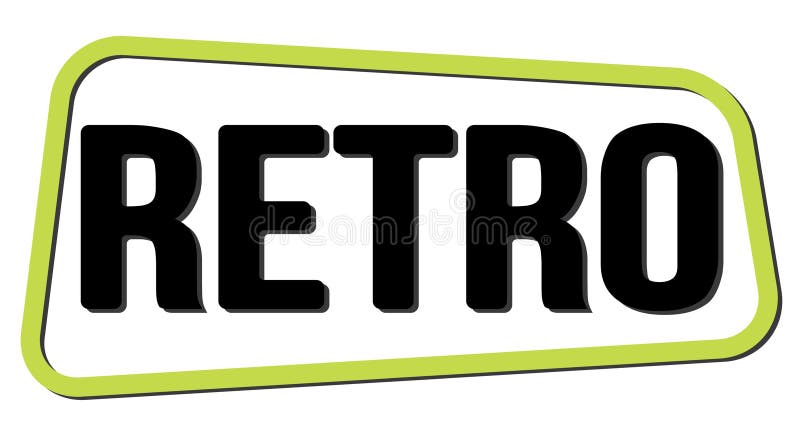 RETRO Text on Green-black Trapeze Stamp Sign Stock Illustration ...