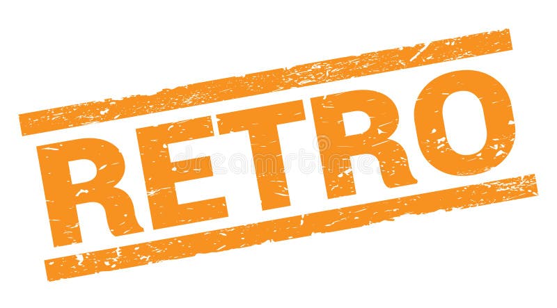 RETRO Text on Orange Rectangle Stamp Sign Stock Illustration ...