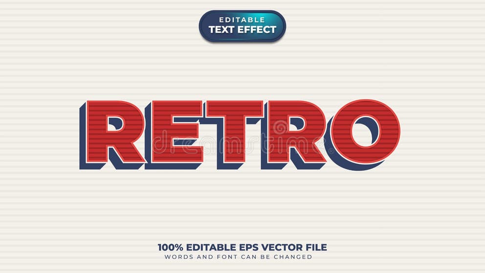Retro Text Effect, Editable Text Effect Stock Vector - Illustration of ...