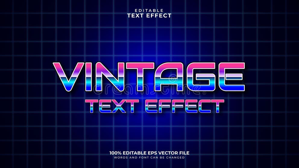 Vintage Text Effect, Editable Text Effect Stock Vector - Illustration ...
