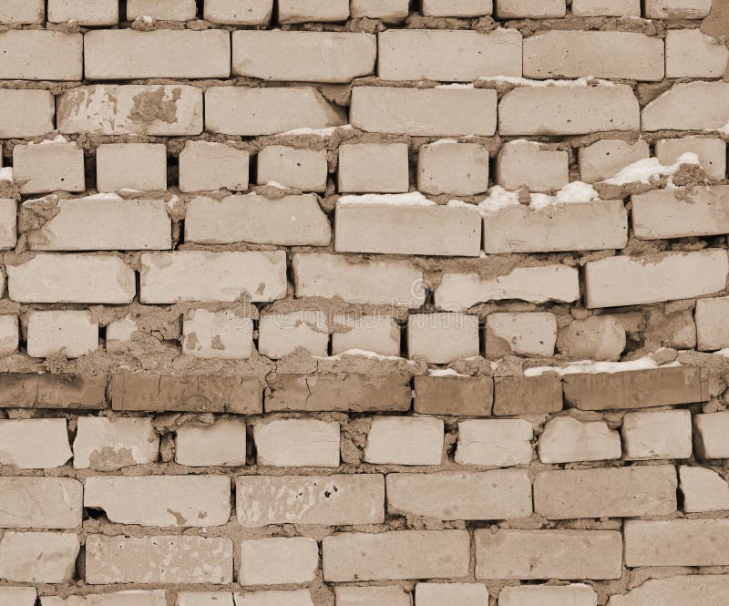 Retro Texture of a White Brick Wall. Large Gaps between the Bricks. the ...