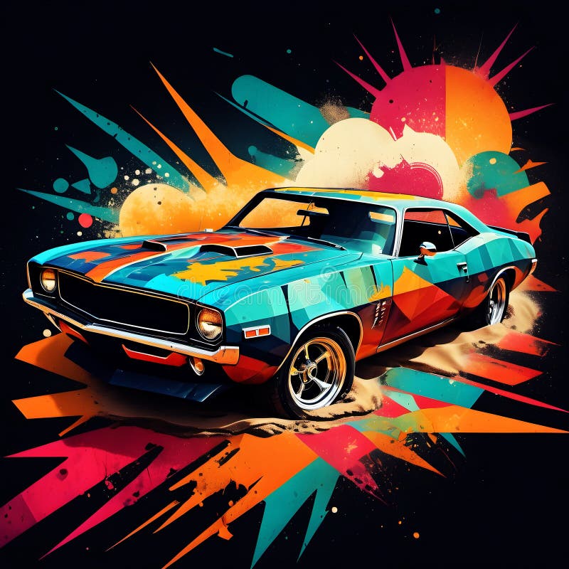 Retro Thunder stock illustration. Illustration of road - 352746477