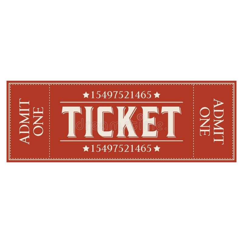 Retro Cinema Vector Ticket on White Background. Vector Illustration ...