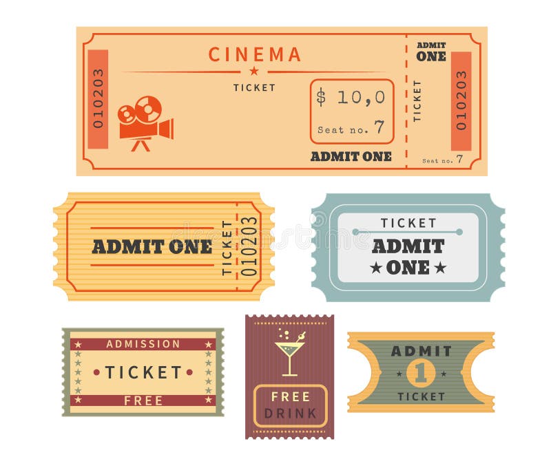 Retro tickets set stock vector. Illustration of admit - 45735535