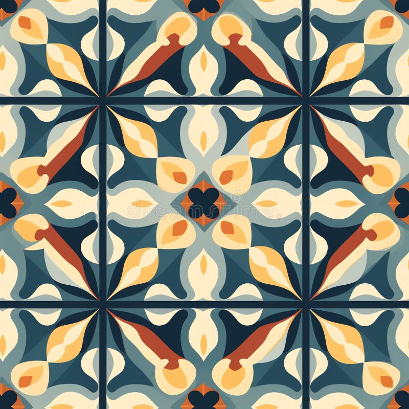 Retro Tile Pattern for Decoration Stock Illustration - Illustration of ...