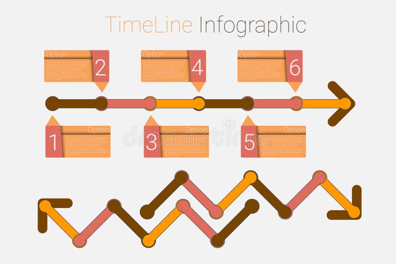 Retro Timeline Infographic, Vector Design Template Stock Illustration ...