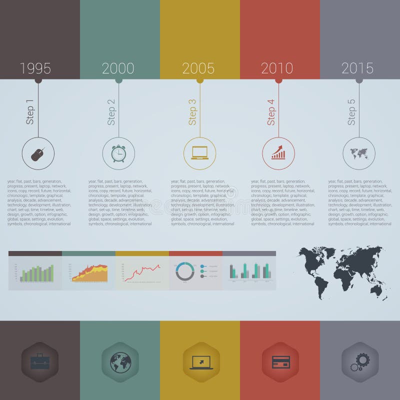 Retro Timeline Infographic, Vector Design Template Stock Vector ...
