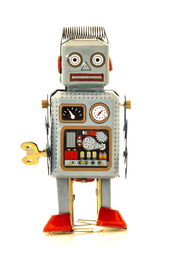 Retro Tin Robot stock photo. Image of meeting, isolated - 61036000