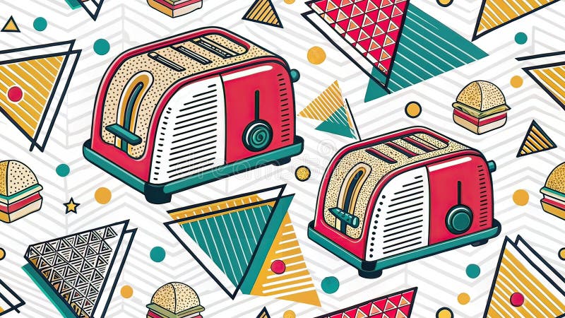 Retro Toaster Element Abstract Pattern Overlay a Modern Design Inspired ...