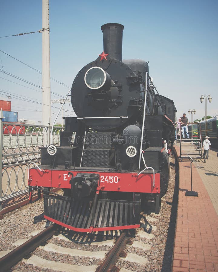 Retro Train in Transport Museum in Moscow Editorial Stock Image - Image ...