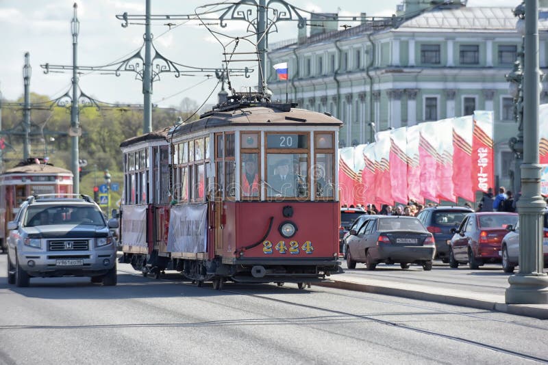 Retro Tram editorial photography. Image of antique, petersburg - 62022387