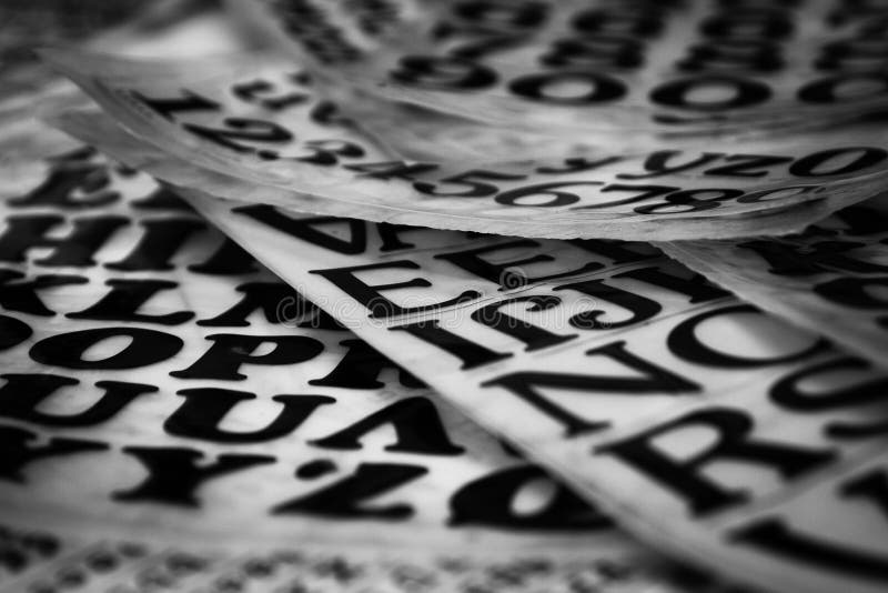 Retro Transfer Lettering, Rub Down Letters Stock Image - Image of ...