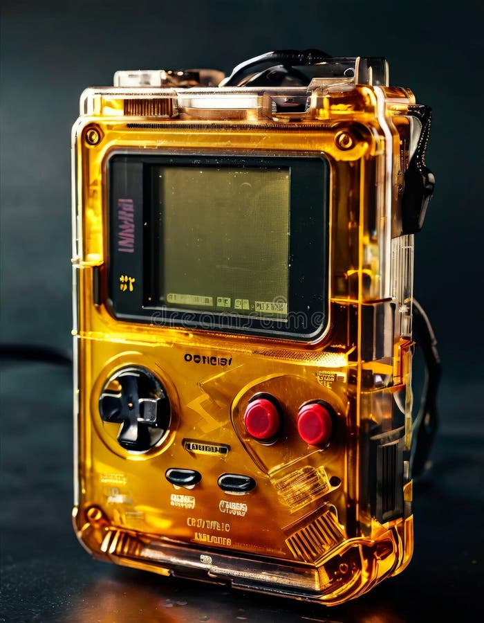 Retro Transparent Handheld Gaming Console Stock Image - Image of ...