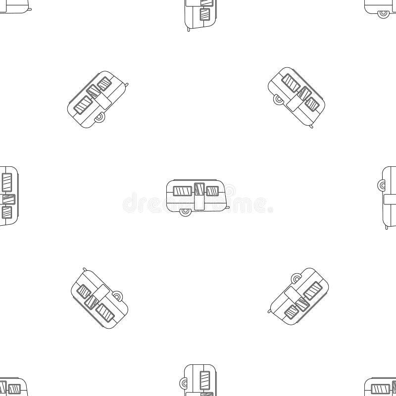 Retro Travel Trailer Pattern Seamless Vector Stock Vector ...