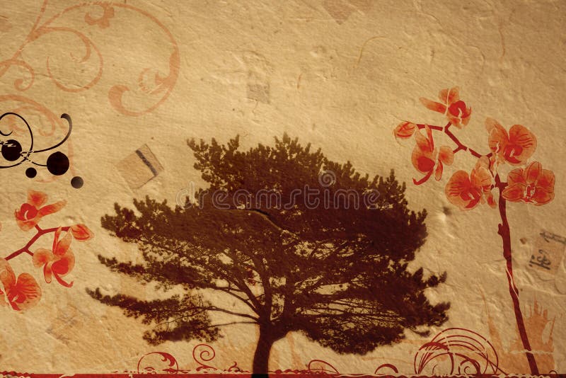 Retro tree stock illustration. Illustration of pattern - 4749731