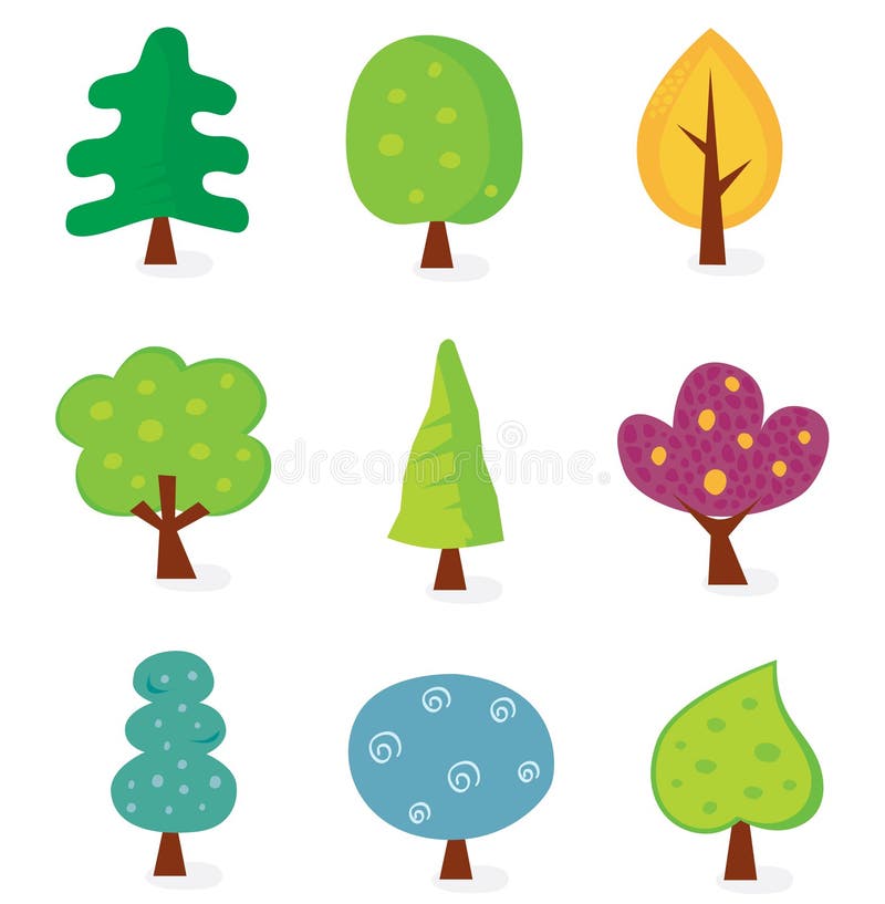 Trees stock vector. Illustration of pine, stump, cartoon - 2777622