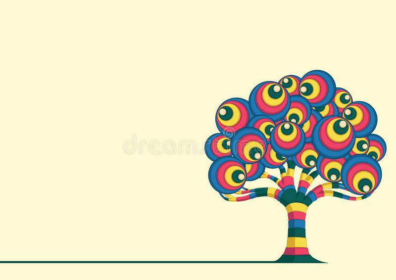 Retro Tree Vector Illustration Stock Vector - Illustration of banner ...
