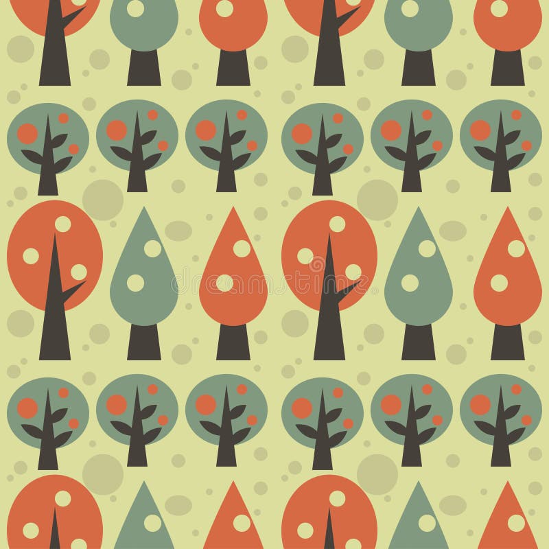 Retro Trees stock illustration. Illustration of leaf - 18925379