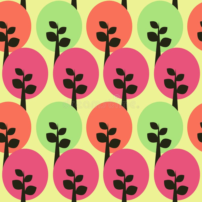 Retro Trees stock illustration. Illustration of leaf - 18925379