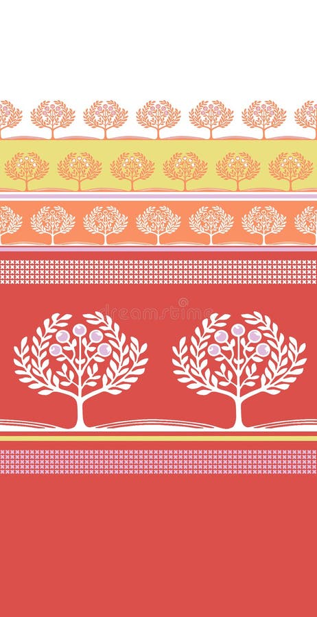 Retro trees seamless stock illustration. Illustration of design - 28931207