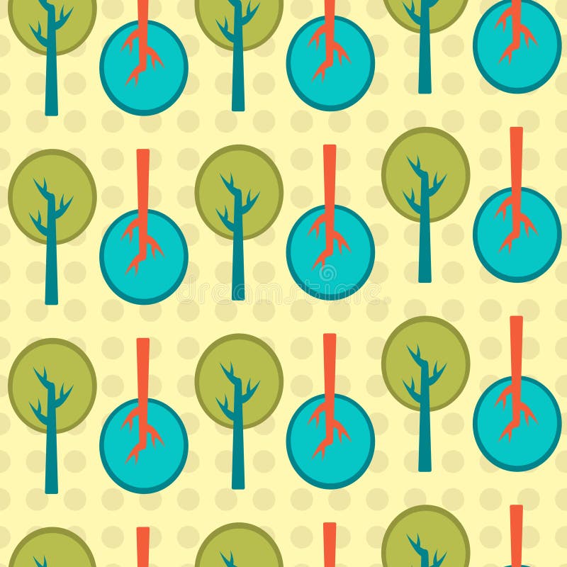 Retro Trees stock illustration. Illustration of leaf - 18925379
