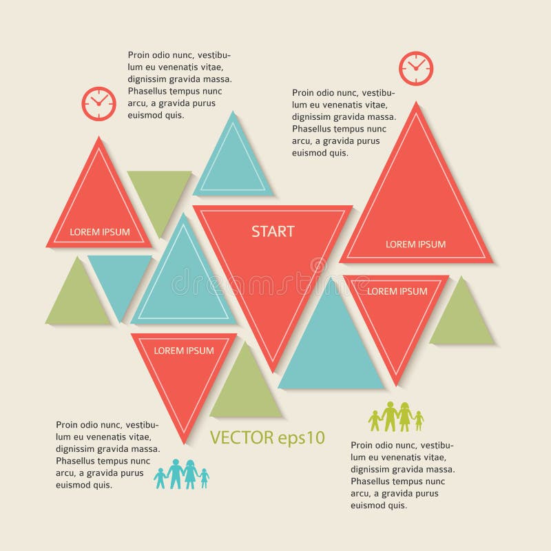 Retro Triangle Infographics Design Element Stock Vector - Illustration ...
