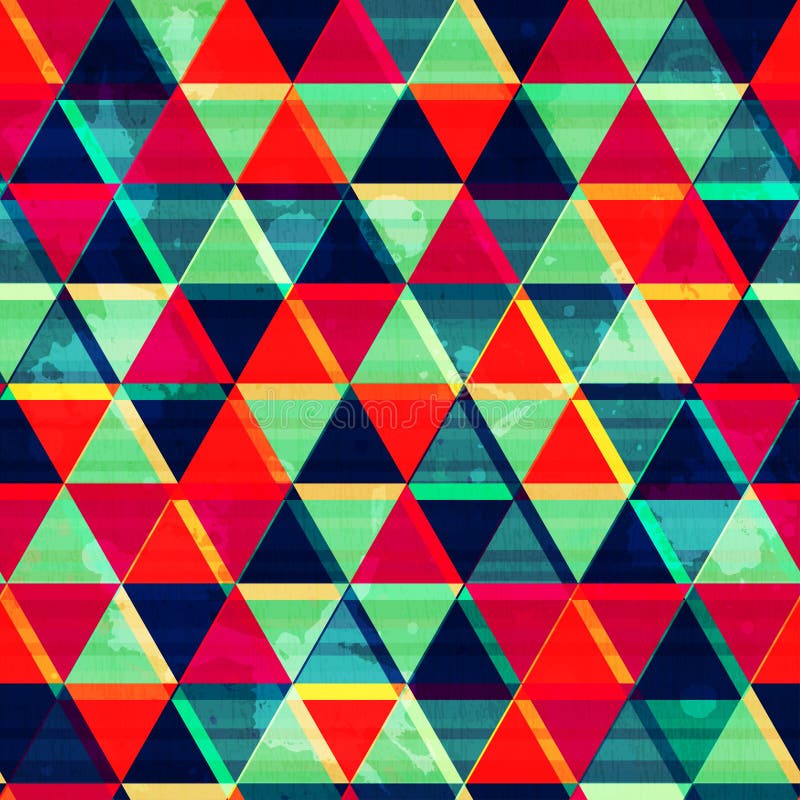 Retro Triangle Seamless Pattern Stock Vector - Illustration of beauty ...