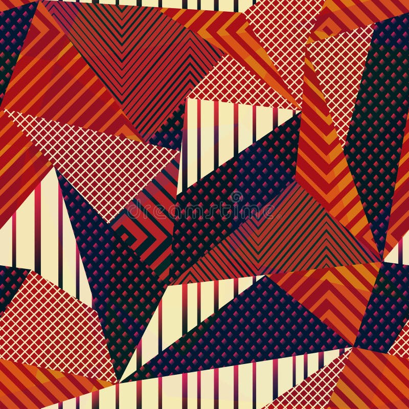 Retro Triangle Seamless Pattern Stock Vector - Illustration of beauty ...