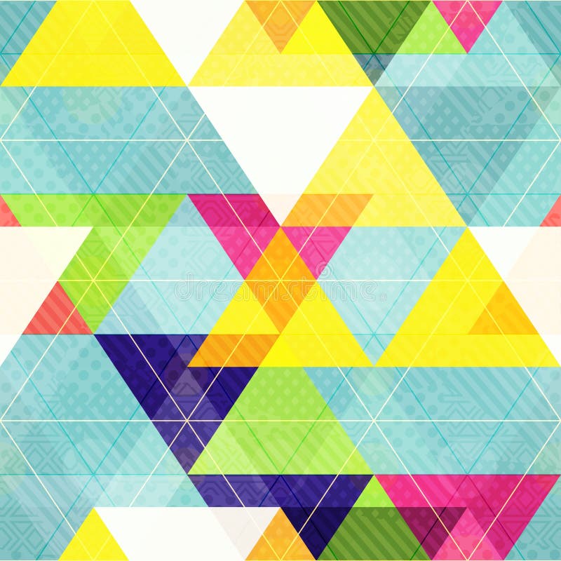 Retro Triangle Seamless Pattern Stock Vector - Illustration of banner ...