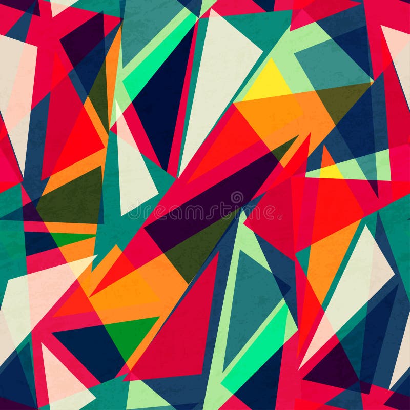 Retro Triangle Seamless Texture Stock Vector - Illustration of graphic ...
