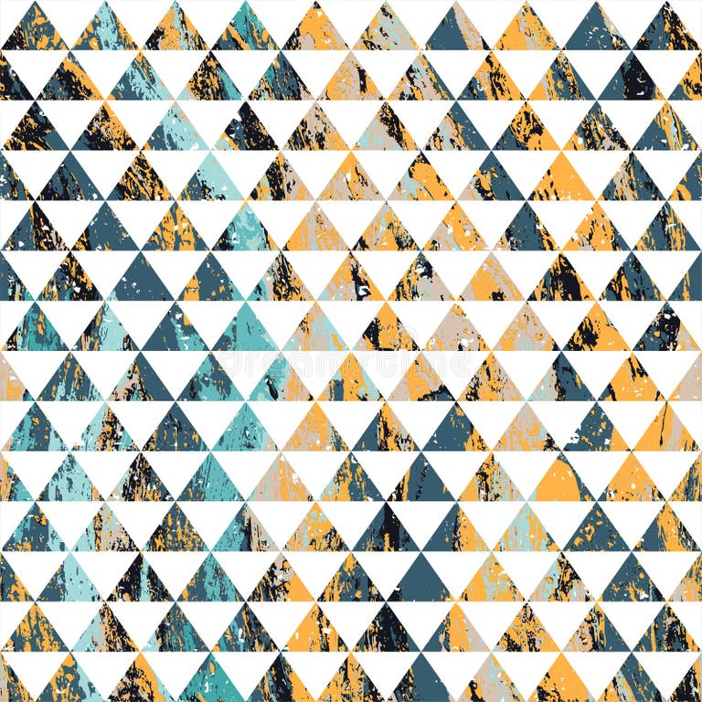 Retro Triangles. Grunge Seamless Pattern Stock Vector - Illustration of ...